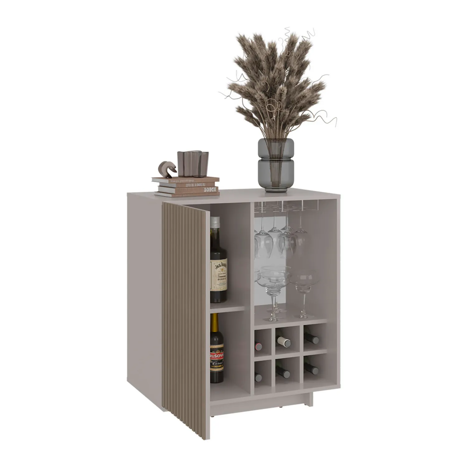 Bar Bowie 78.6x70x40.8 cm Gris Claro + Natural - Homecenter.com.co