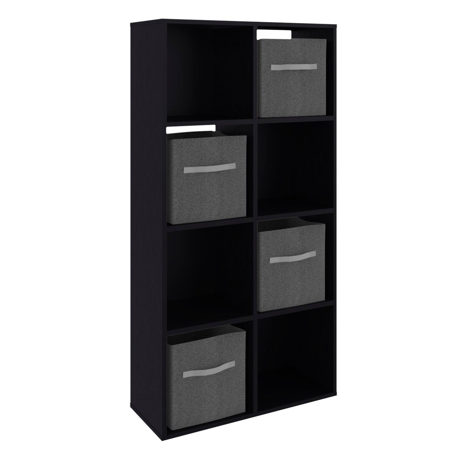 Estante Lena 8 espacios wen con cajas de tela gris 122.1x61.8x26.3 cm ...