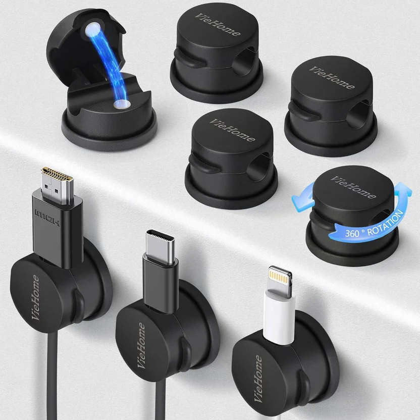 Clips Magnéticos Para Organizar Cables Con Rotación 360 Ideal Para ...