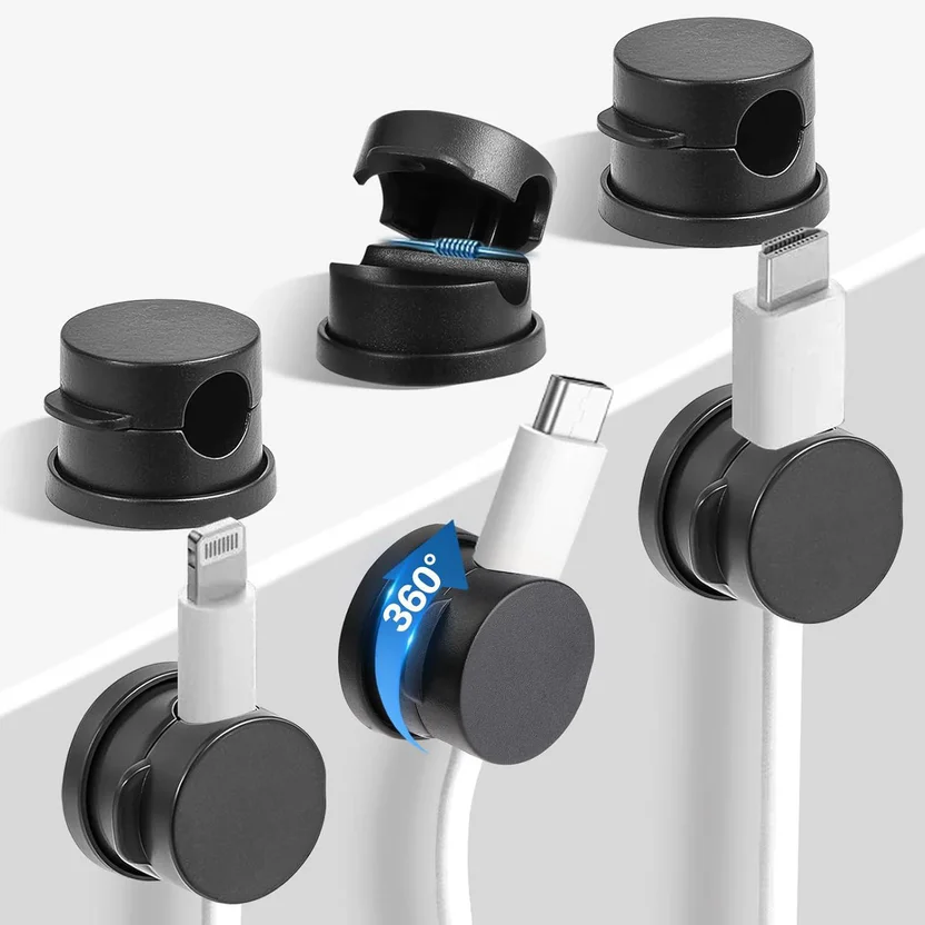 Clips Giratorios Para Organización De Cables Con Adhesivo Fuerte ...