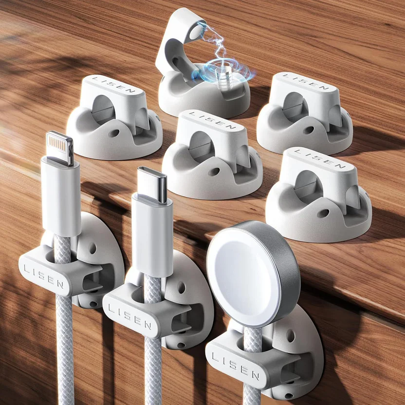 Clips Magnéticos para Organización de Cables con Adhesivo Acrílico ...