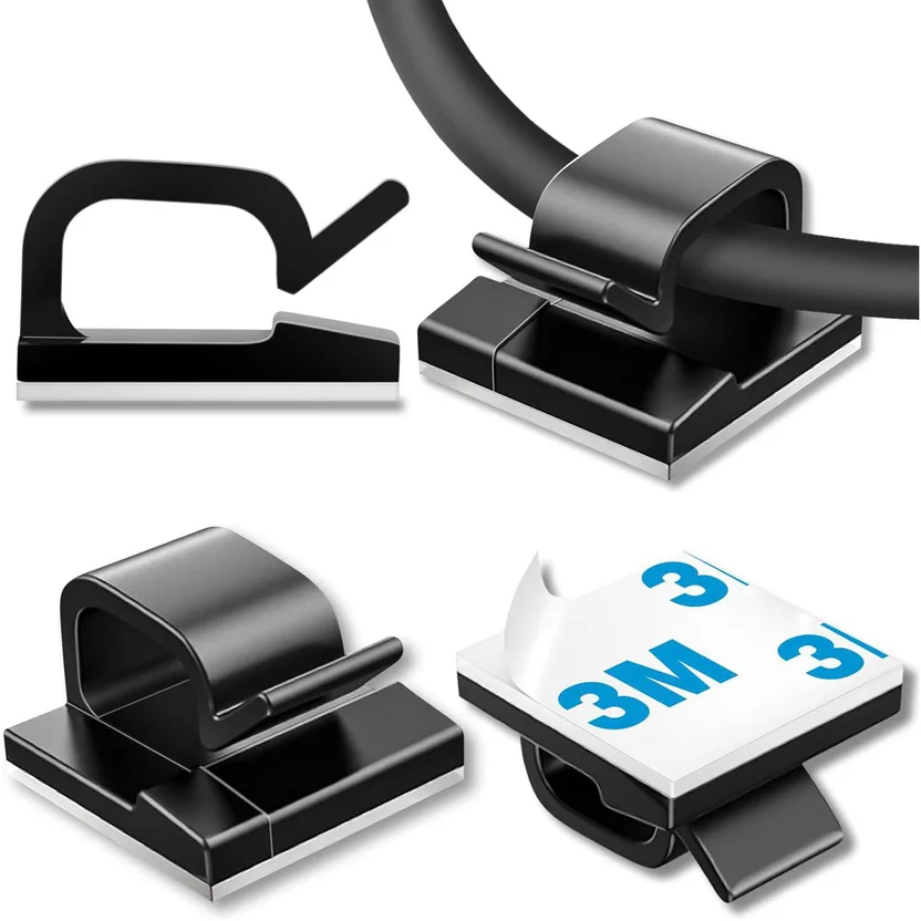 Suoundey Clips Adhesivos Para Cables Paquete De 100 Organizadores Para ...