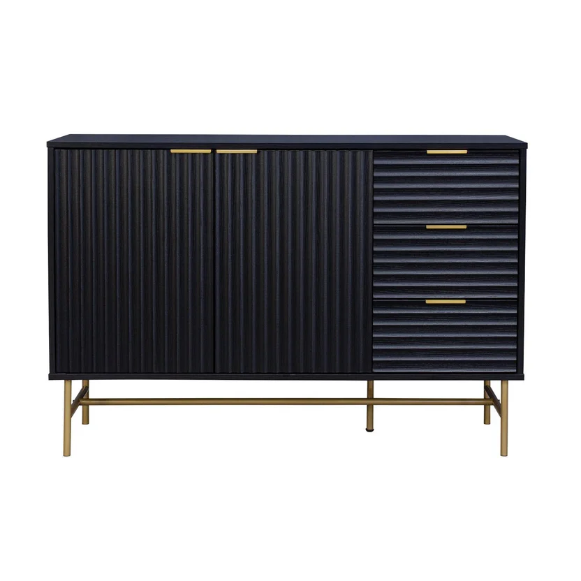 Bifé Vajillero Moderno Brooklyn con Cajones y Puertas Negro ...