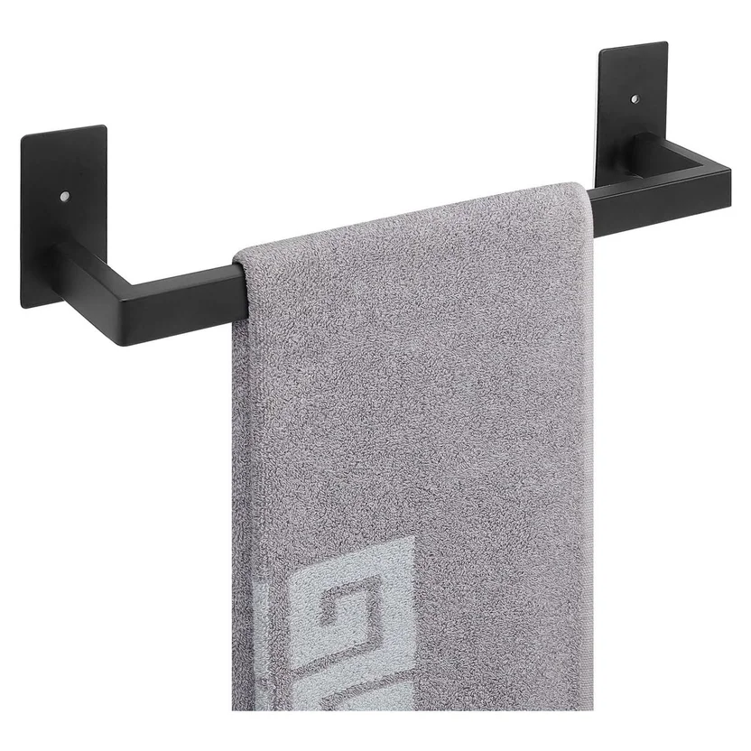 Toallero Autoadhesivo Negro Mate de Acero Inoxidable para Baño Moderno ...