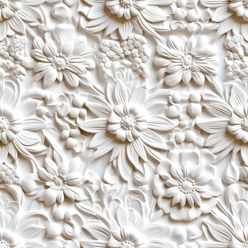 Papel Mural Floral Blanco Adhesivo 3D Decoración Moderna - Homecenter.com.co