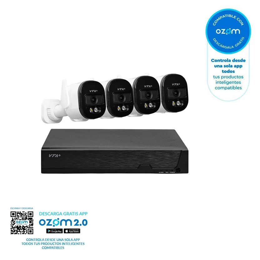 Kit Dvr 4 Cámaras Inalámbricas 2k Disco 1tb Nova - Homecenter.com.co