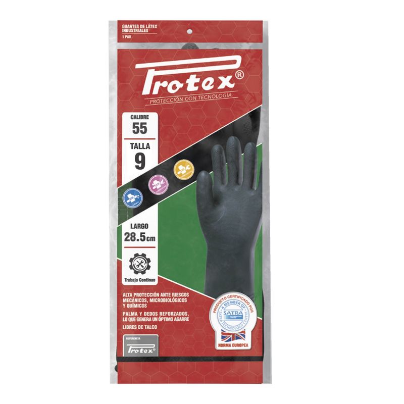 Guante Industrial Calibre 55 Negro Talla 9 PROTEX | falabella.com