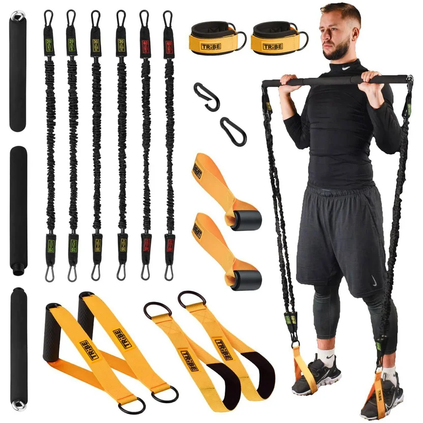 Bandas de Resistencia Tribe Lifting con Barra y Accesorios para Cuerpo ...