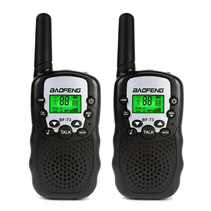 Set X 2 Mini Radios Walkie Talkies para Niños Bft3 Color Negro ...