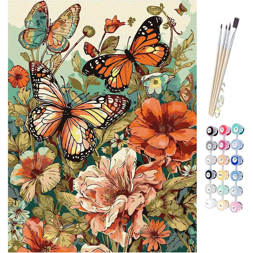 Kit De Pintura Por Números Para Adultos Diseño De Mariposa - Homecenter ...