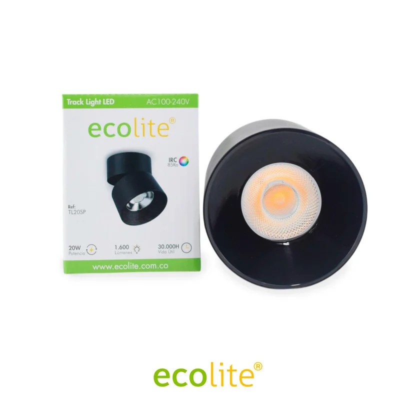 Spot Led 20w Sobreponer Luz Calida 1600lm Negro - Homecenter.com.co