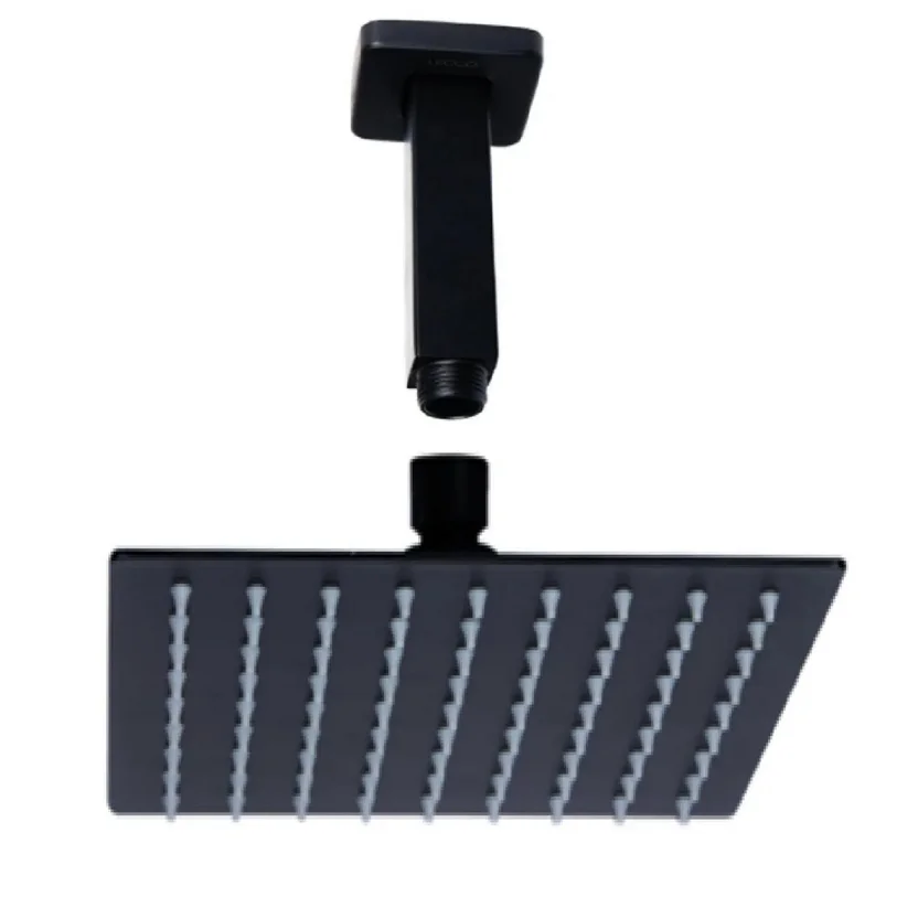 Kit de Regadera Cuadrada 30 cm Con Brazo de Techo 12 cm Acabado Negro ...