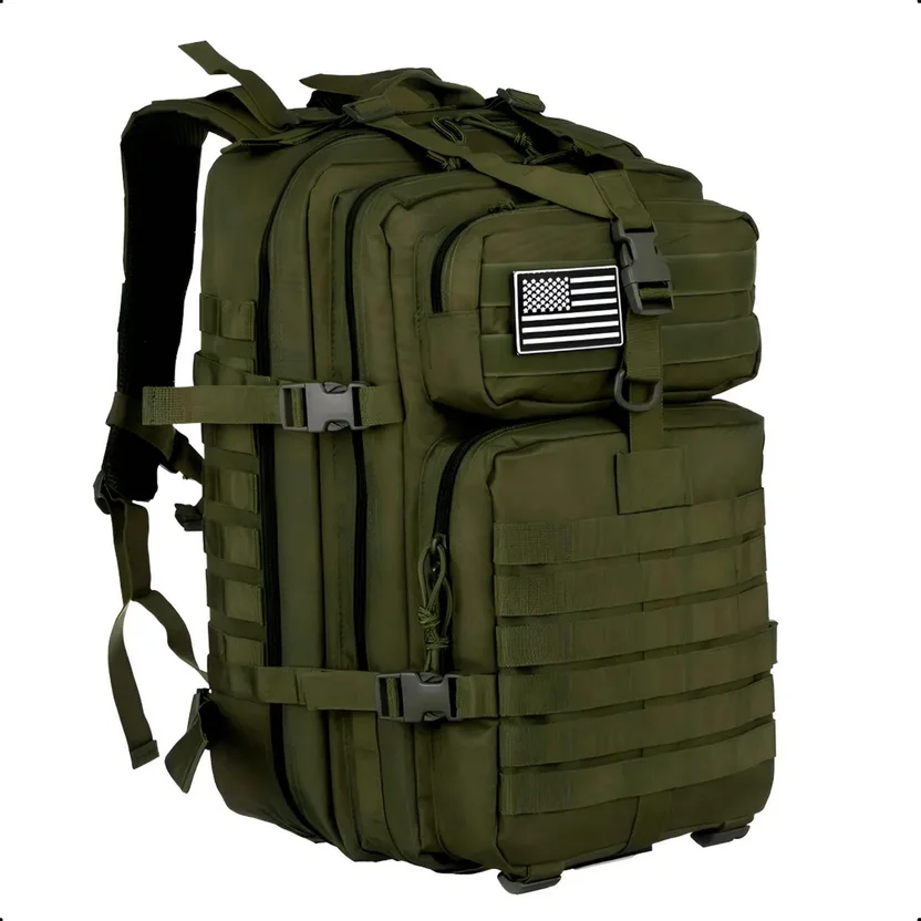Mochila Militar Táctica Morral de Viaje 50 Litros Color Verde ...
