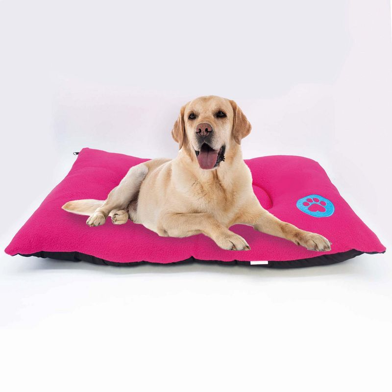 Colchón Para Perro Con Huella Bordada 66x40x11cm Pequeño Fucsia ...