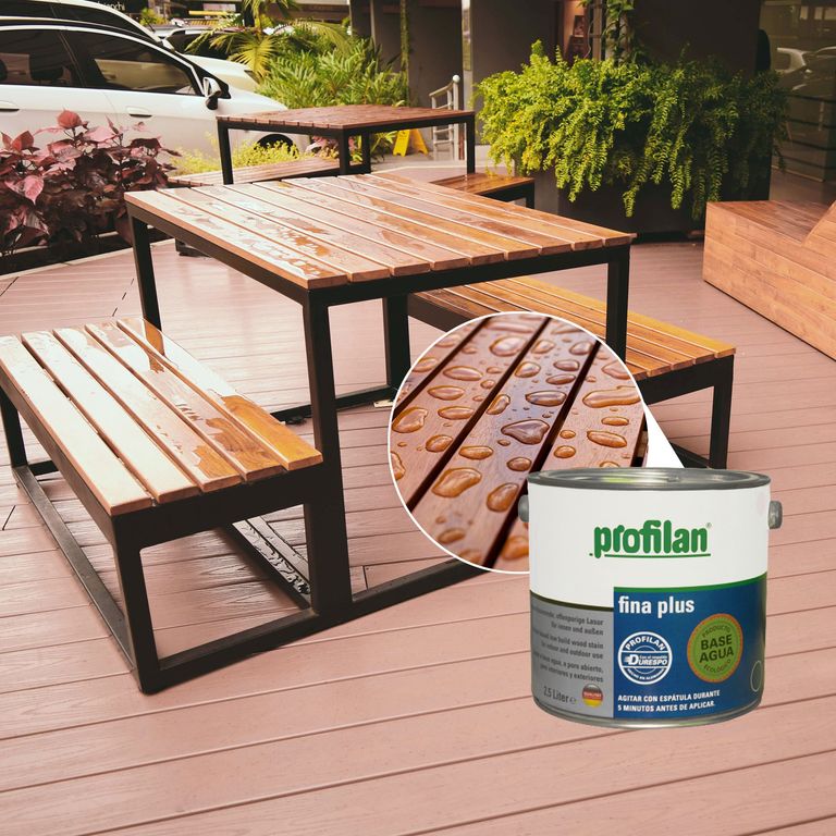 Pintura para madera en exterior base agua incolor 2.5 lts profilan fina ...