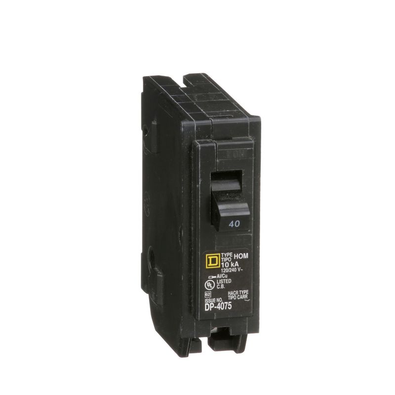 Mini Breaker Homeline, 1 Polo, 40 A, 10 Ka, 120-240 V Ac, Enchufable ...