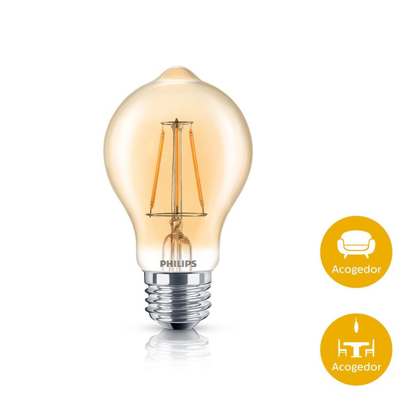 Bombilla Led Vintage A19 300 Lumenes Ambar E27 Certificado PHILIPS ...