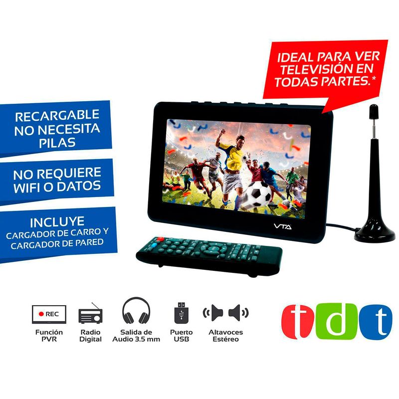 TV HD Portatil 7 Pulgadas VTA PLUS | falabella.com