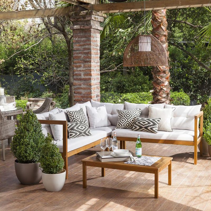Juego De Terraza Sala Exterior Madera Acacia 4 Piezas Greenville JUST ...