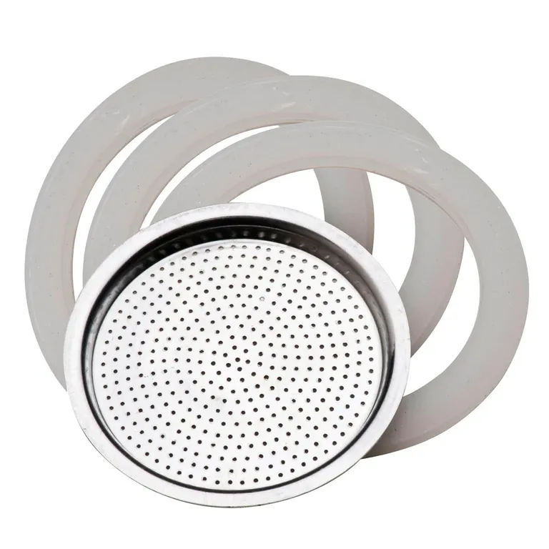 Filtro + 3 Cauchos Silicona Para Máquina De Café 6 Tazas Steel Moka ...