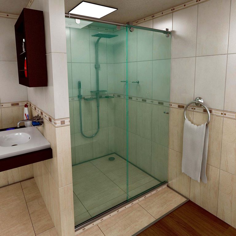 División Para Baño Estándar Corrediza 200 X 190 Cm Vidrio 8 Mm FROTEX ...