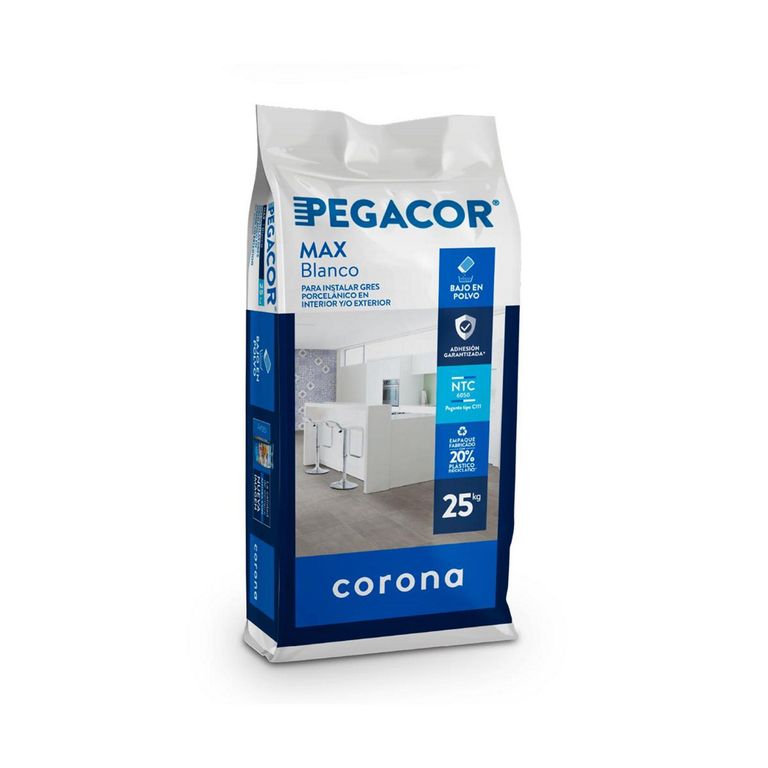 Pegacor Corona Max Porcelanato Blanco 25 kg CORONA | falabella.com