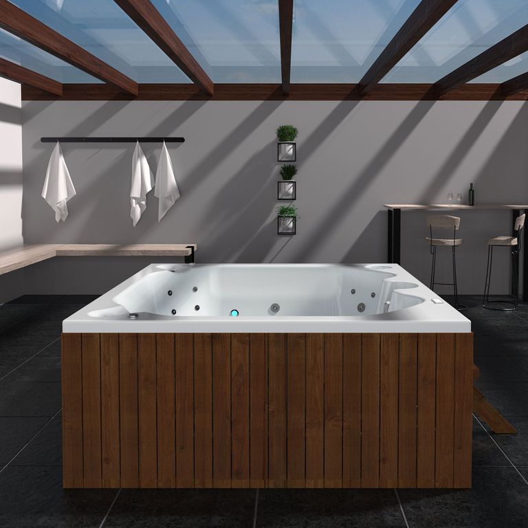Jacuzzi Santorini Spa 180 X 180 Cm Hidromasaje Blanco FIRPLAK ...