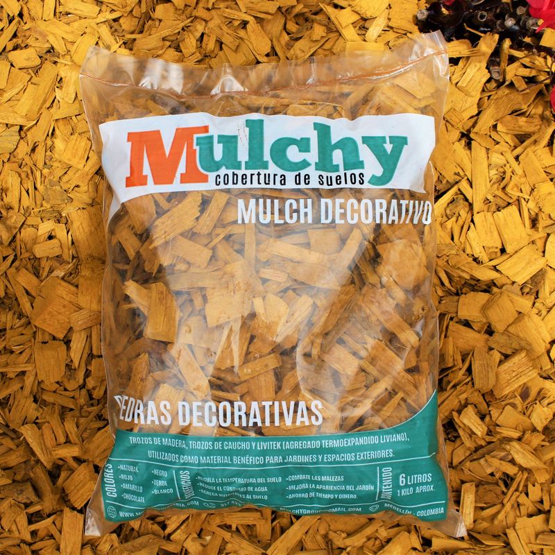 Mulch Orgánico Astilla Para Suelo - Amarillo 1kg MULCHY | falabella.com