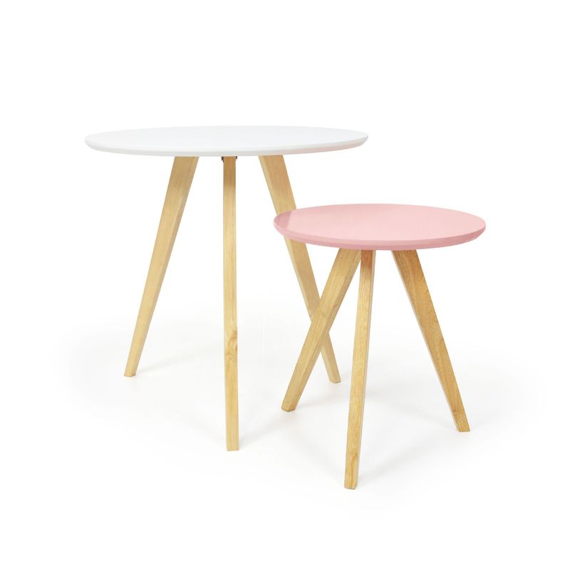 Mesas Auxiliares Denver Blanco/Rosa HOGAR VENECIA | falabella.com