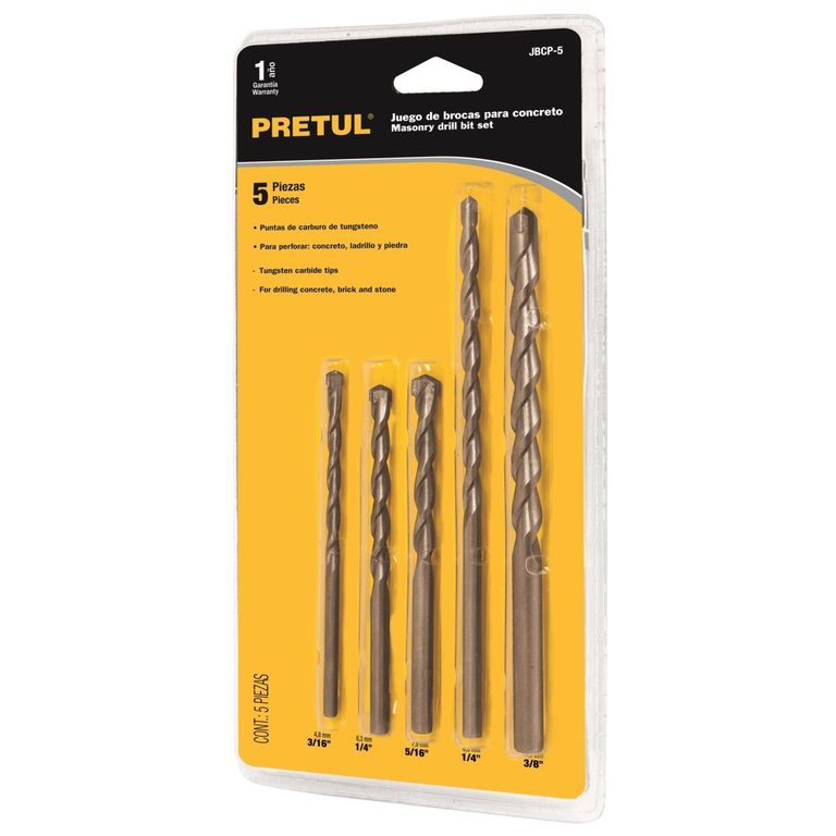 Juego de 5 Brocas para Concreto PRETUL | falabella.com