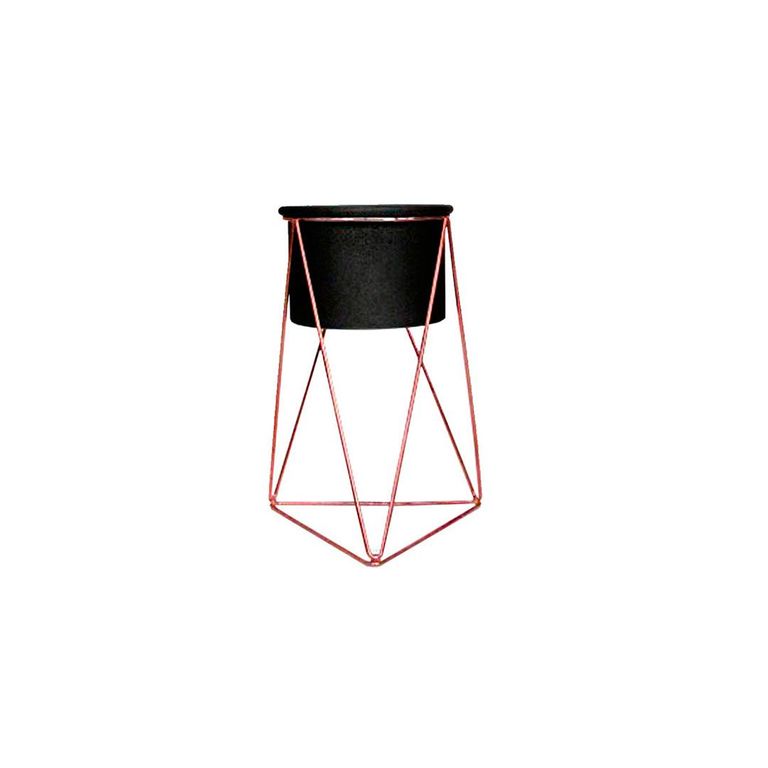 Base Con Patas Para Matera Metal Piramidal 10X15Cm Cobre Y Negro ...