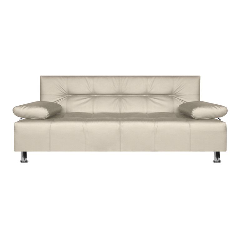Sofá Cama George 2 Puestos Cuero Sintético 100x180x80cm Beige GENERICO | falabella.com