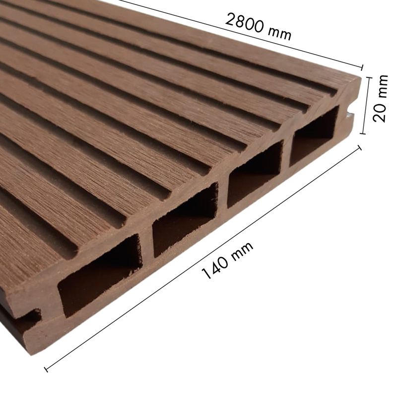 Piso Deck WPC en Madera Espesor 2.5cm Caja 0,39M2 Nogal ARKOS ...