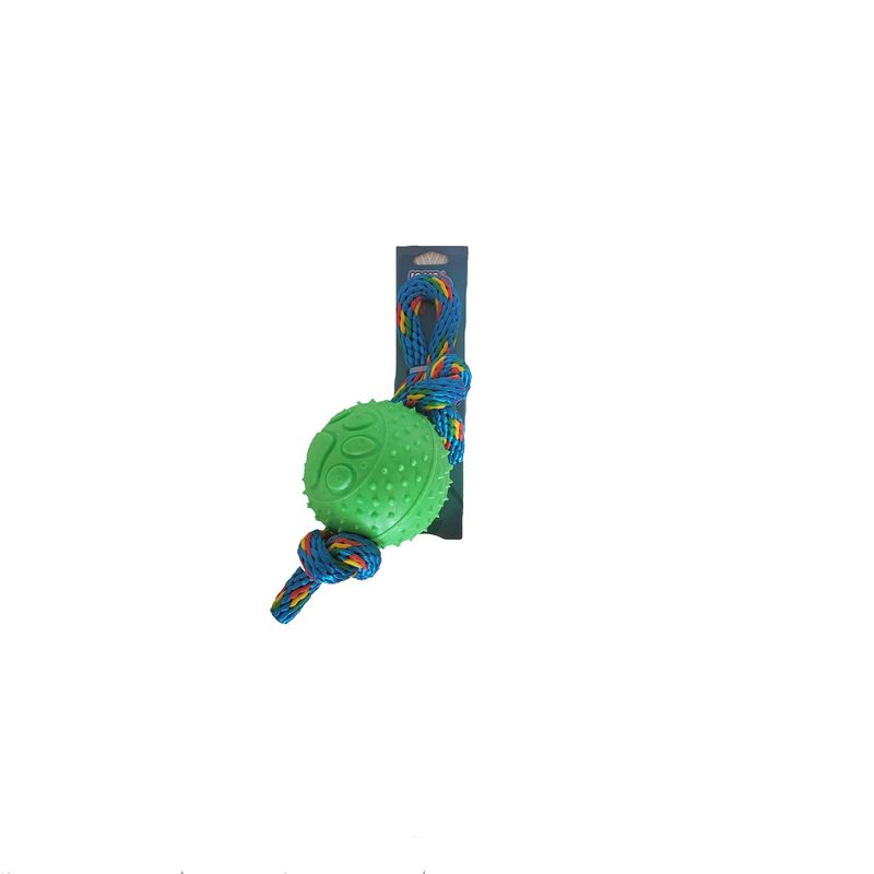 Pelota Grande En Goma Para Perro + Lazo Color Verde SOLEPET | falabella.com