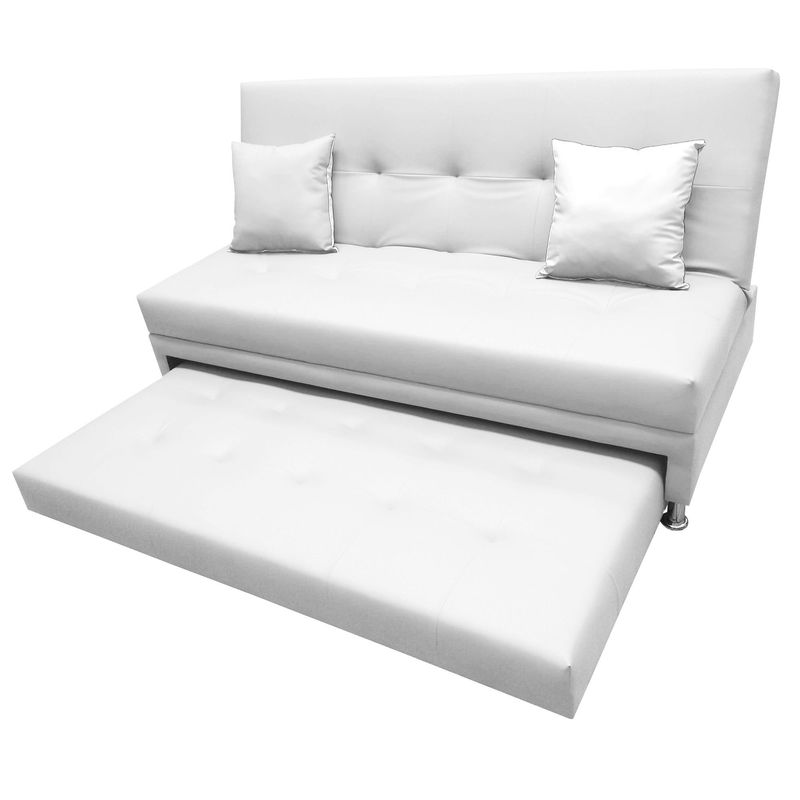 Sofá Cama Nido Confort 190x120 Piel Durazno Blanco NEW CONFORT ...
