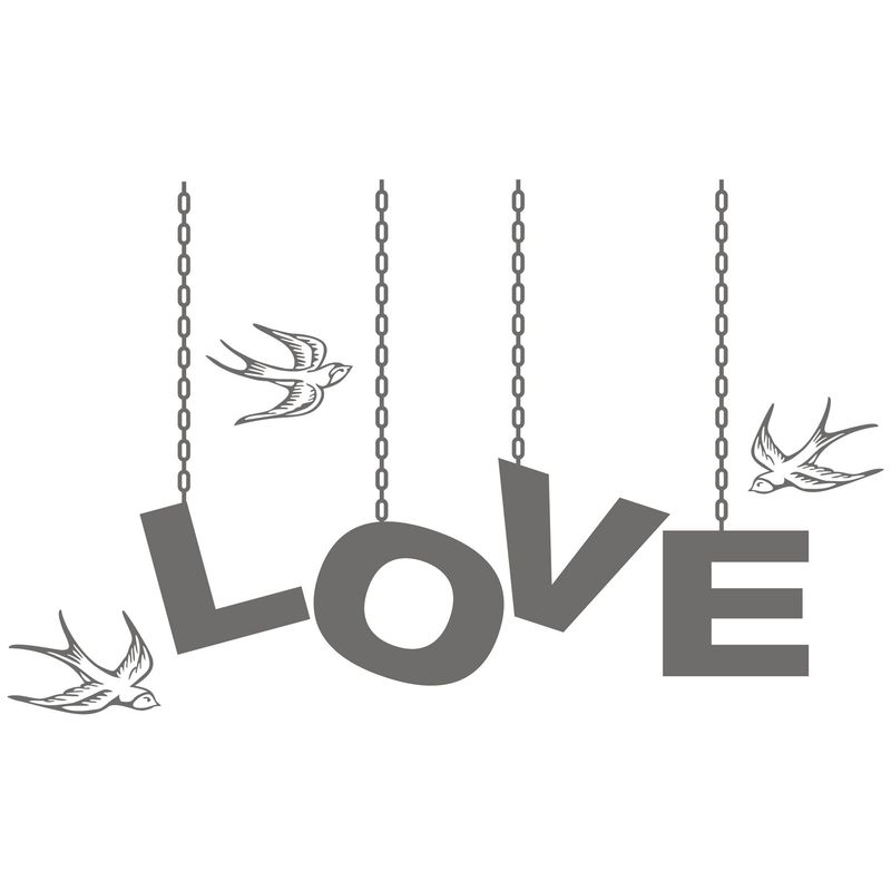 Vinilo Decorativo Frase Love Gris VINILOVERS | falabella.com