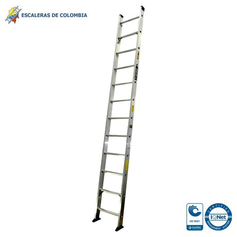 Escalera Certificada 3.60 m 12 P Sencilla Aluminio Tipo IA 136 kg ...