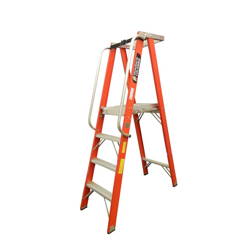 Escalera Certificada 1.20 m 4 P Plataforma Dieléctrica Tipo IA 136 kg ...