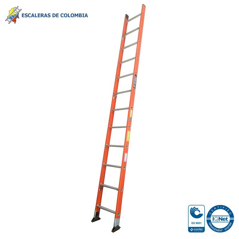 Escalera Certificada 3.60 m 12 P Sencilla Dieléctrica Tipo I 114 kg ...
