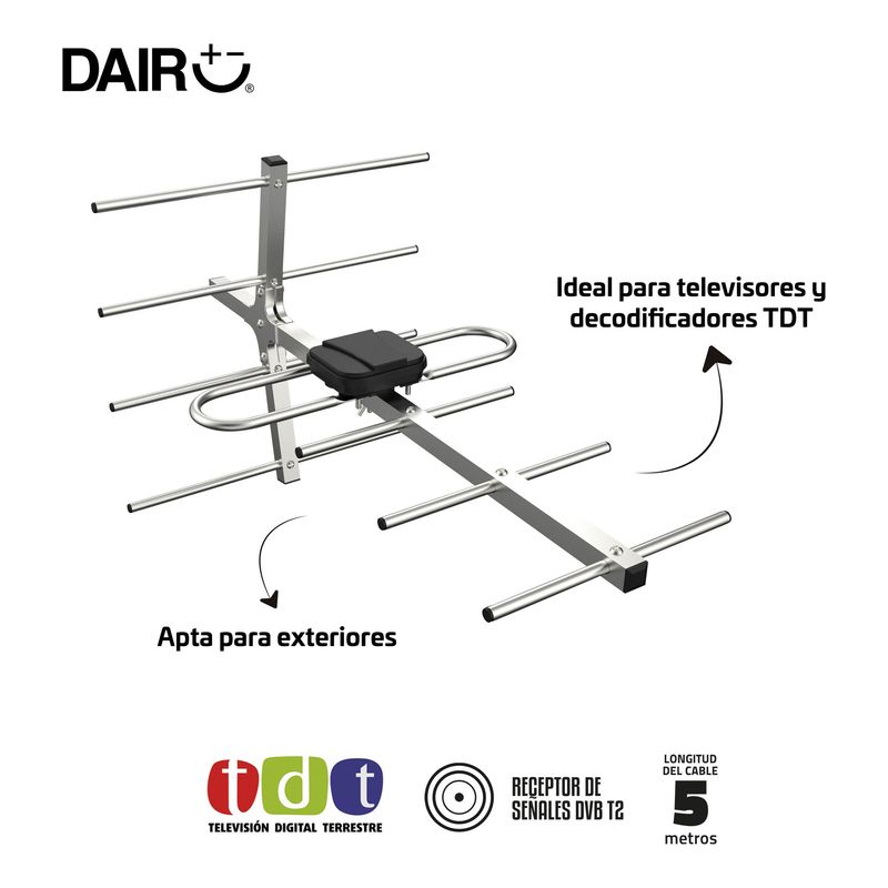 Antena Para Tv Y Decos Con Tdt Tipo Yagi Dairu | falabella.com