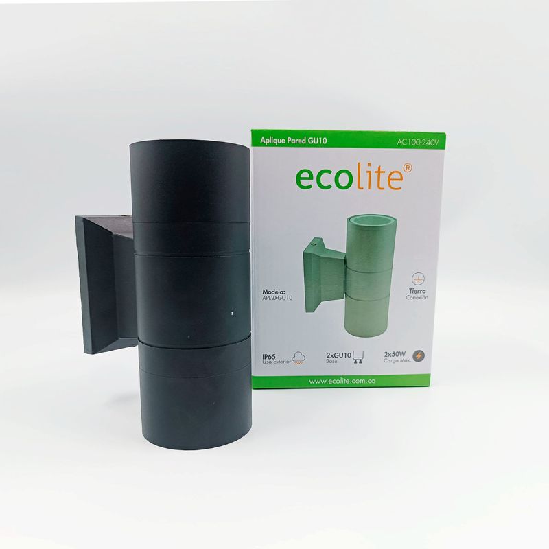Aplique Pared 2xgu10 Negro ECOLITE | falabella.com