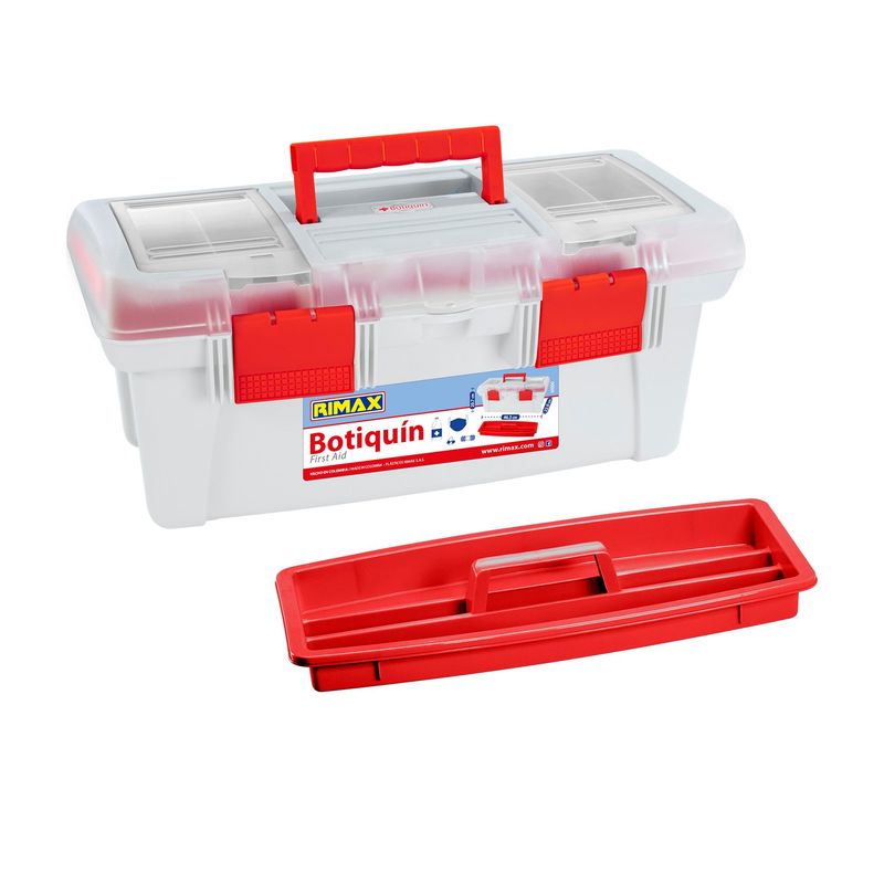 Caja Botiquin Multiusos Plástica 46.3X20.7X22cm Blanca/Roja Rimax RIMAX ...