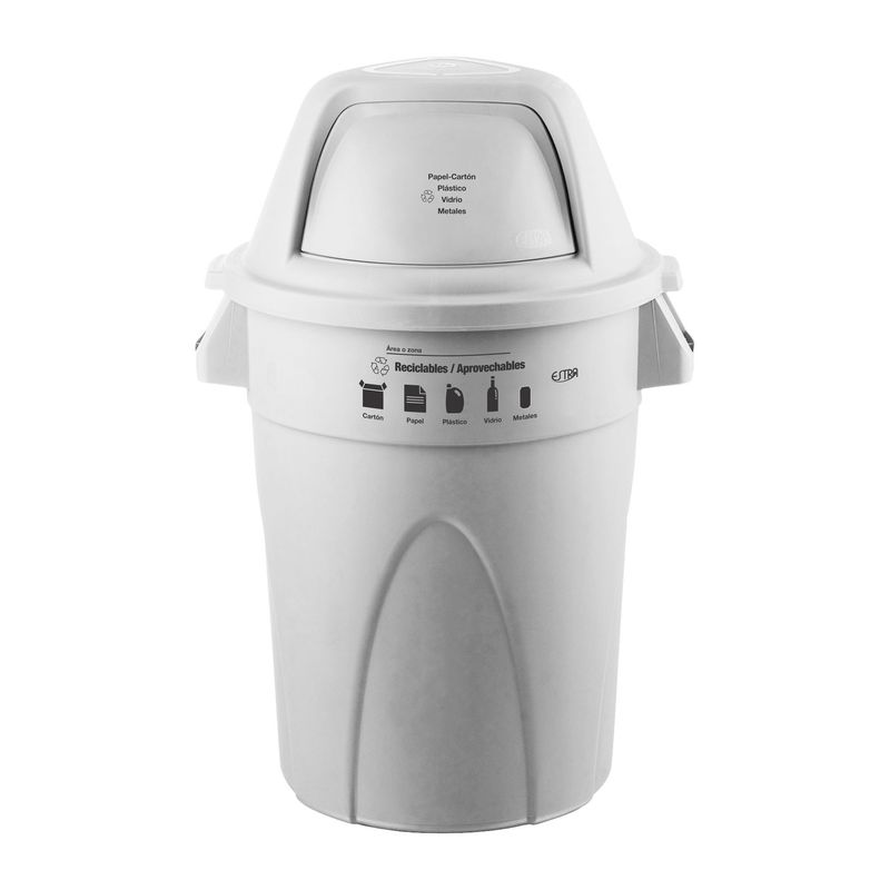 Caneca Plástica 121L Blanco Para Reciclable Con Tapa ESTRA | falabella.com