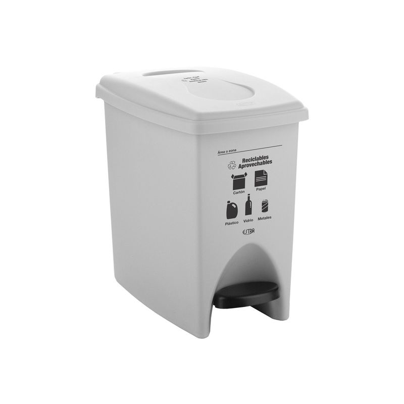 Caneca Plástica 10L Blanco Para Reciclable Con Pedal ESTRA | falabella.com
