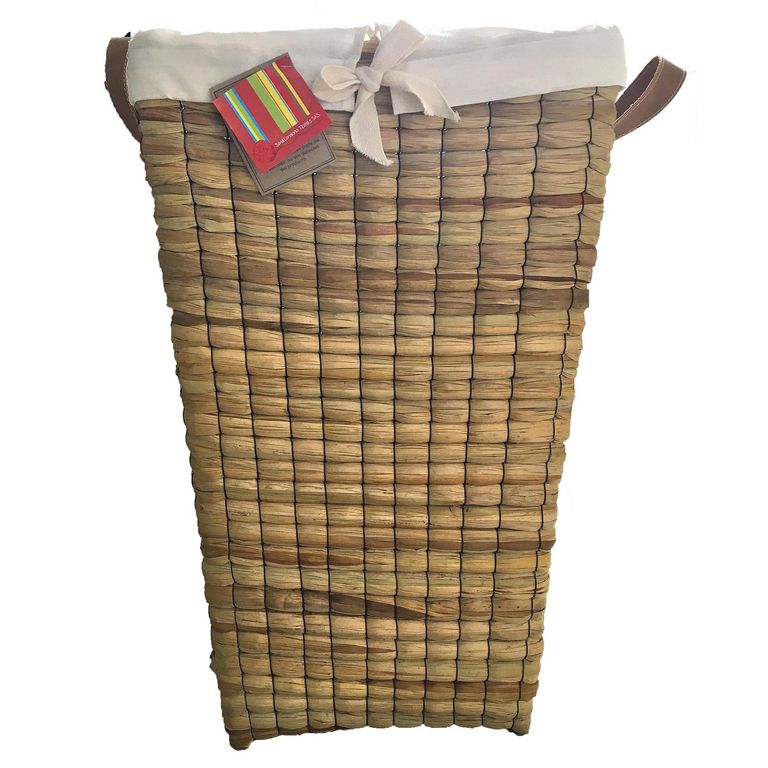 Canasto Ropa Junco Tejido Mano Con Manija 38x54x30 cm | falabella.com