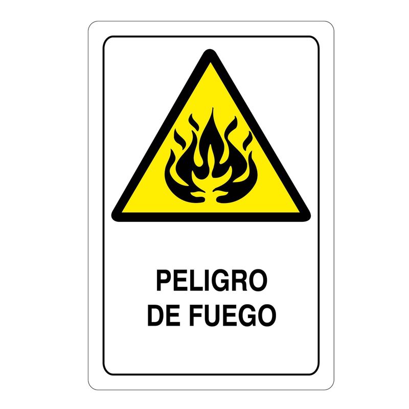 Señal Peligro Fuego 22X15Cm Vinilo Adhesivo GENERICO | falabella.com