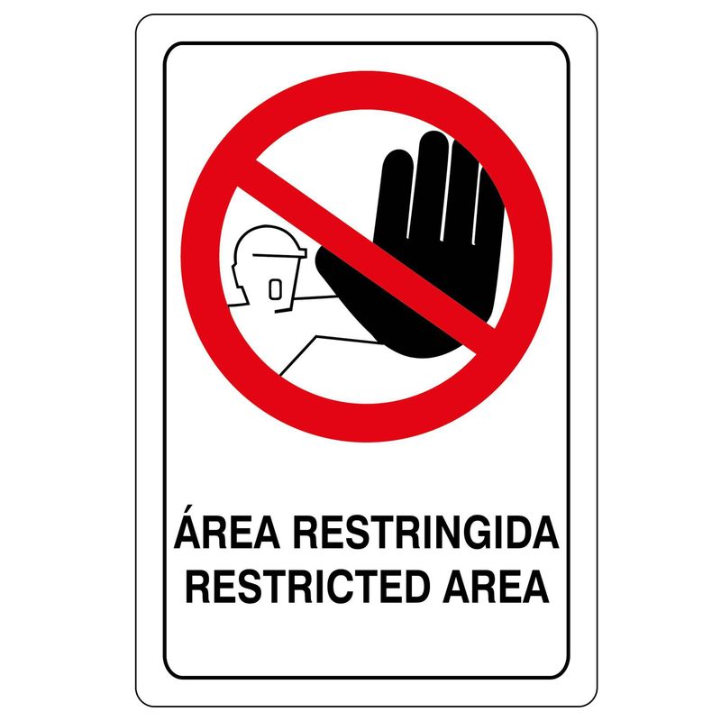 Señal Reglamentaria Área Restringida 22X15Cm GENERICO | falabella.com