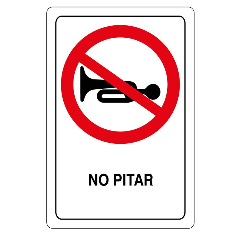 Señal Reglamentaria No Pitar 32.5X22.5 Cm GENERICO | falabella.com