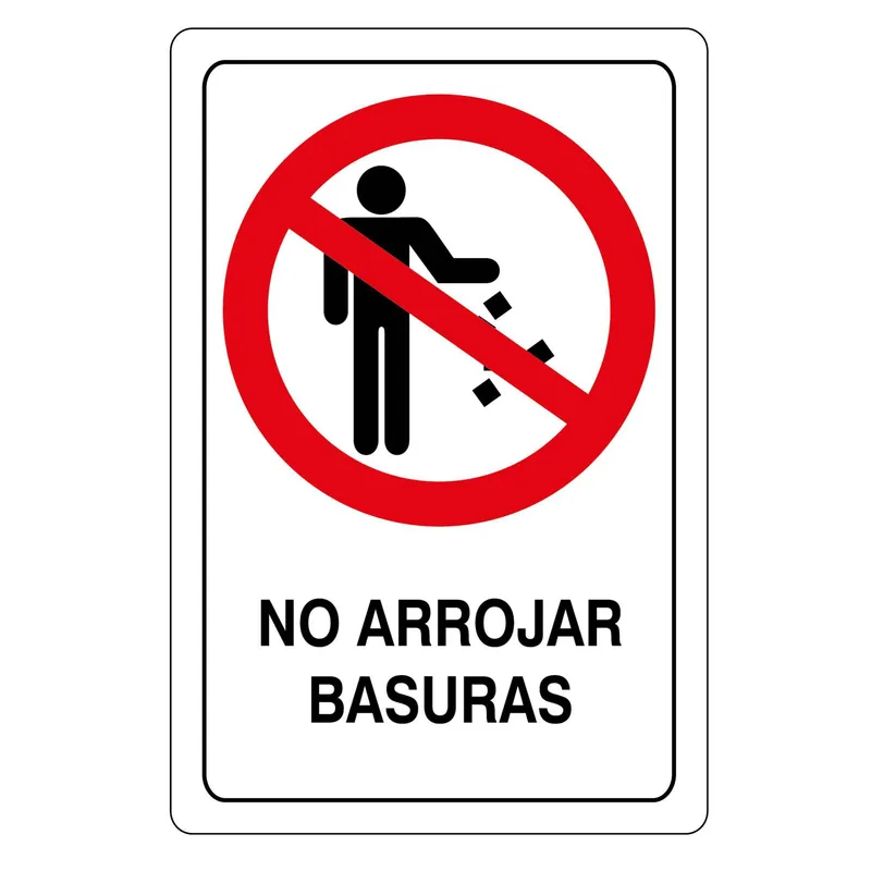 Señal Reglamentaria No Arrojar Basuras 22X15Cm GENERICO | falabella.com