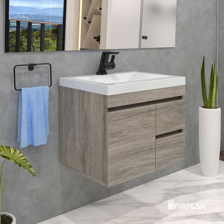 Kit Lavamanos Siena 63X48 Cm Blanco Con Mueble Viteli Cierre Lento ...